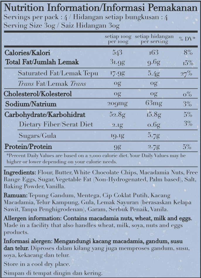 Macadamia Cookies with White Choc Chips – Kintry